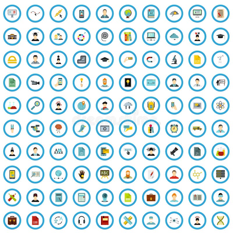 100 E-learning Icons Hexagon Purple Stock Vector - Illustration of ...