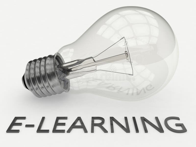 E-Learning and Lightbulb Square and Circle Buttons - Vector ...