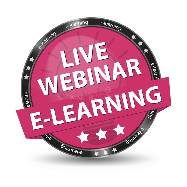 E-Learning Live Webinar Pink Glossy Button - Vector Illustration Stock ...