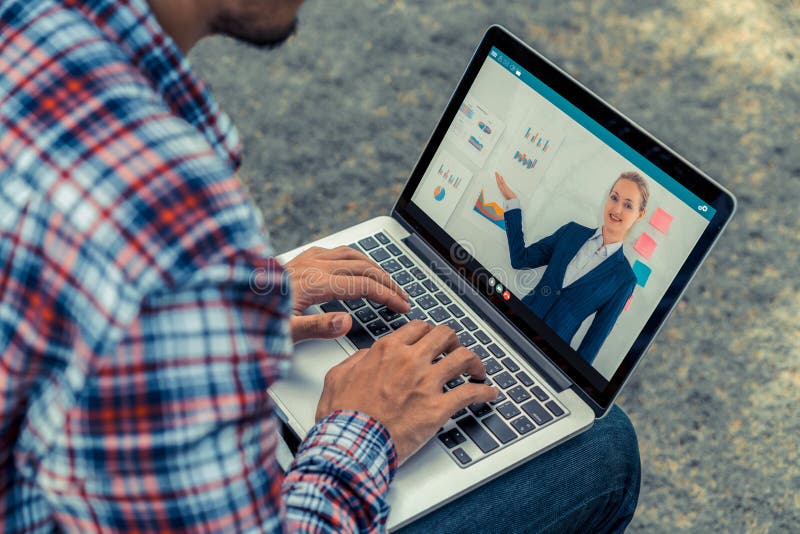 E-learning and Online Business Presentation Meeting Concept. Stock ...