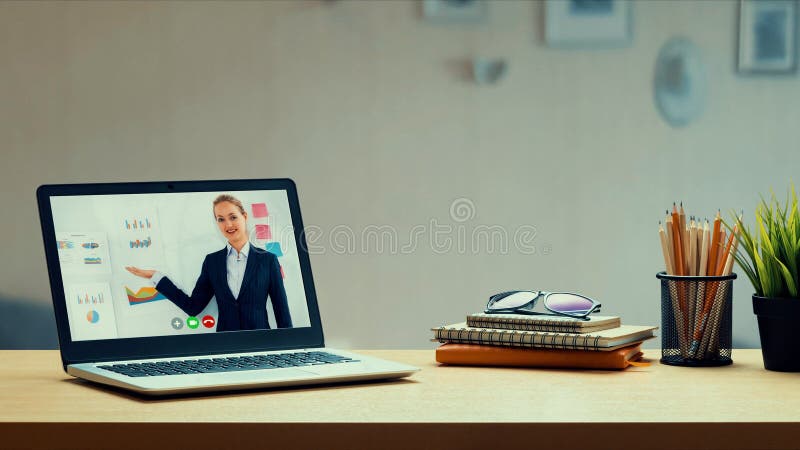 E-learning and Online Business Presentation Meeting Concept. Stock ...