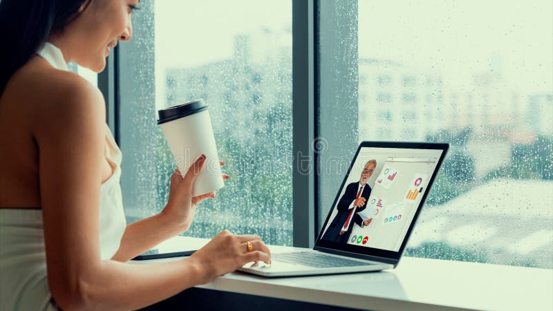 E-learning and Online Business Presentation Meeting Concept. Stock ...