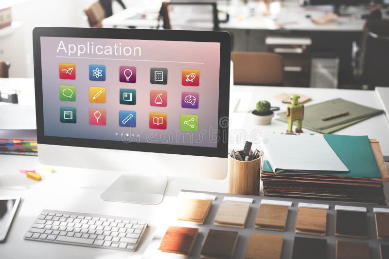 E-learning Online Education Application Concept Stock Image - Image of ...