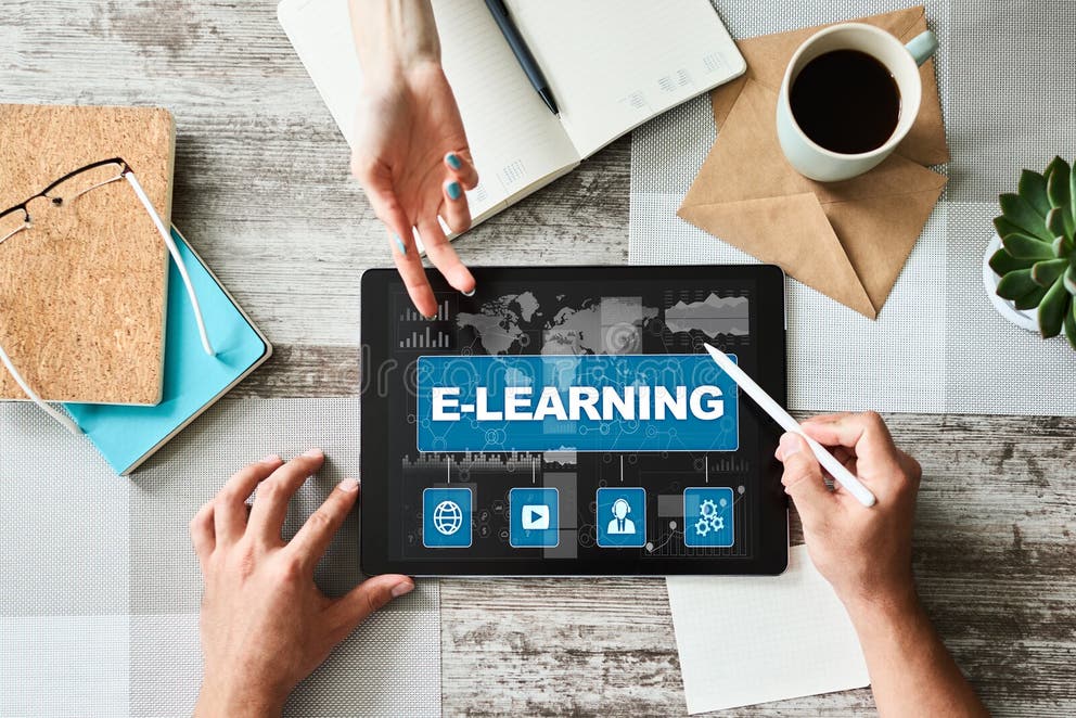 E-learning, Online Education Concept on Device Screen Stock Image ...
