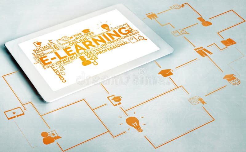 E-learning for Student and University Concept Stock Image - Image of ...