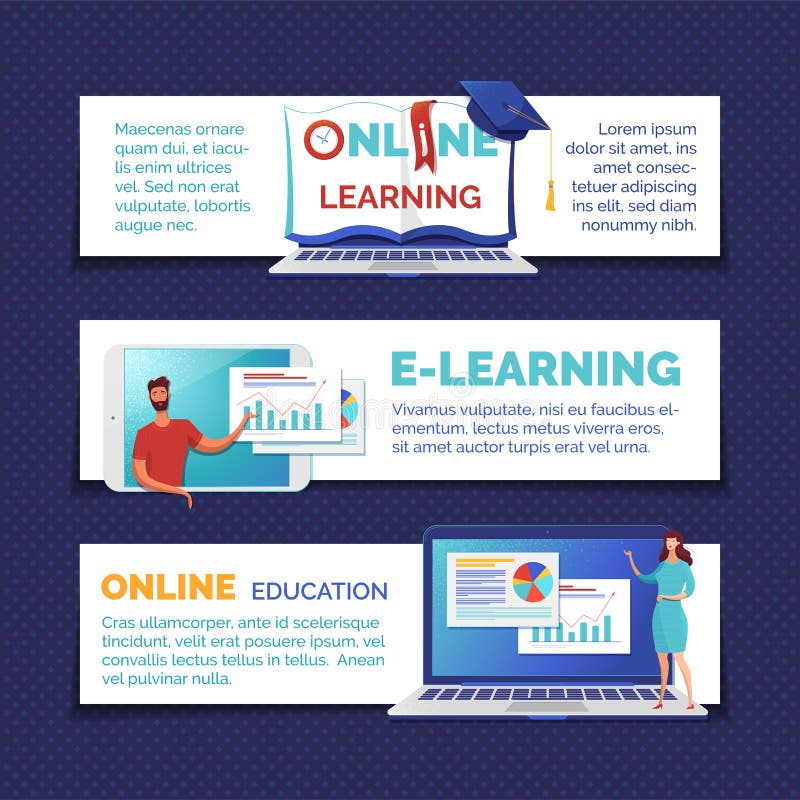 Online Learning and Education Banner Flat Vector Template Stock Vector ...