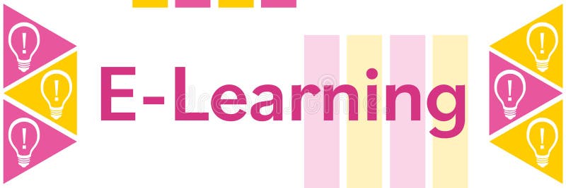 E-Learning Pink Yellow Triangles Both Sides Bulbs Stock Illustration ...