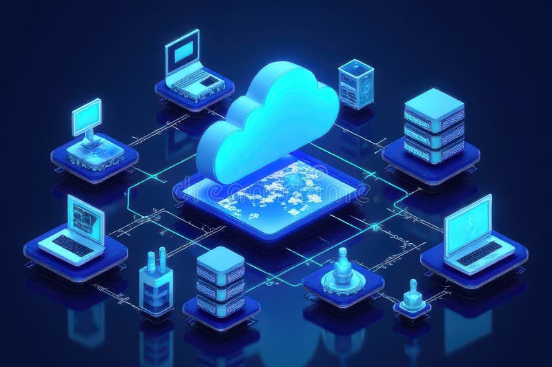 E-Learning Platform Infrastructure Stock Illustration - Illustration of ...