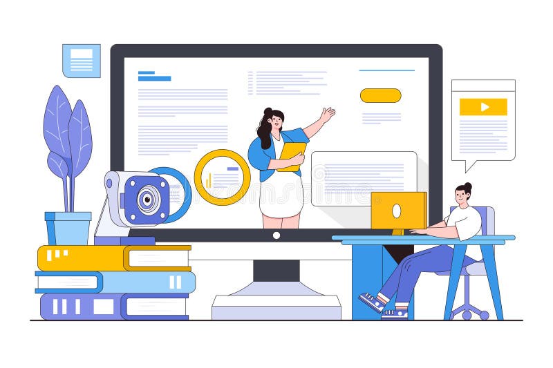 E-Learning Platforms and Virtual Education Concept with Person ...