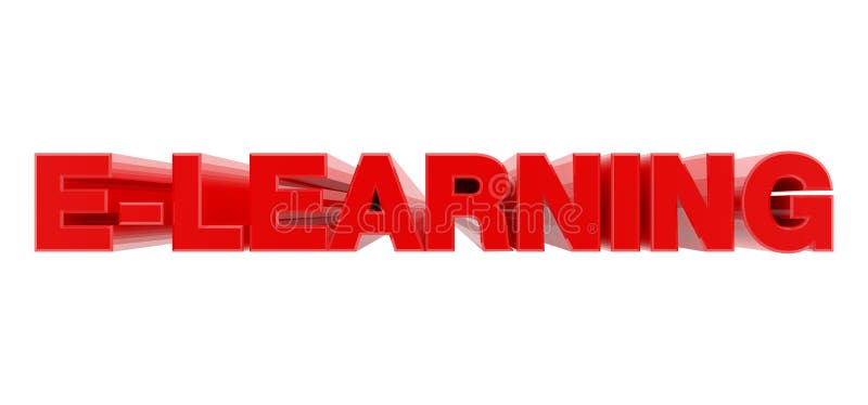 E-LEARNING Red Word on White Background Illustration 3D Rendering Stock ...