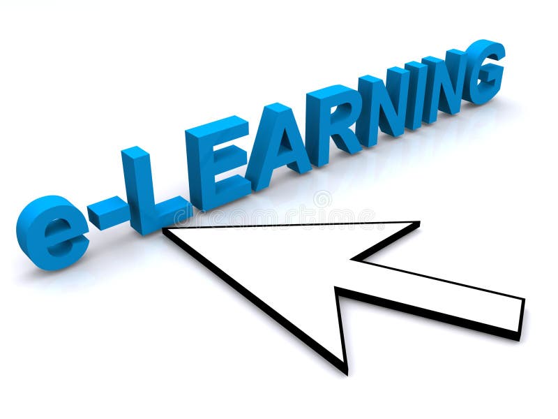 E-learning sign stock illustration. Illustration of three - 16147639