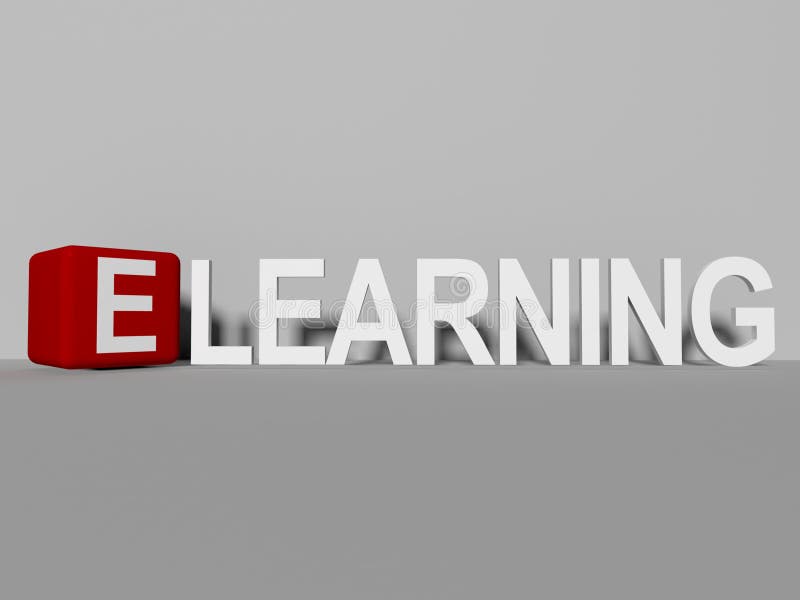 E-learning sign stock illustration. Illustration of three - 16147639