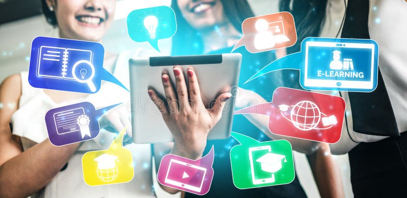 E-learning for Student and University Concept Stock Photo - Image of ...