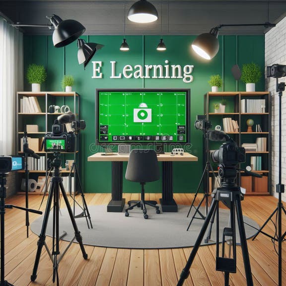 E Learning Studio Setup a Guide To Setting Up an E Learning S Stock Illustration - Illustration ...
