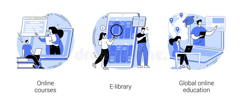 E-learning Tools Abstract Concept Vector Illustrations. Stock Vector ...