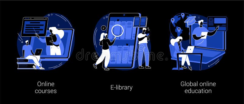 E-learning Tools Abstract Concept Vector Illustrations. Stock Vector ...