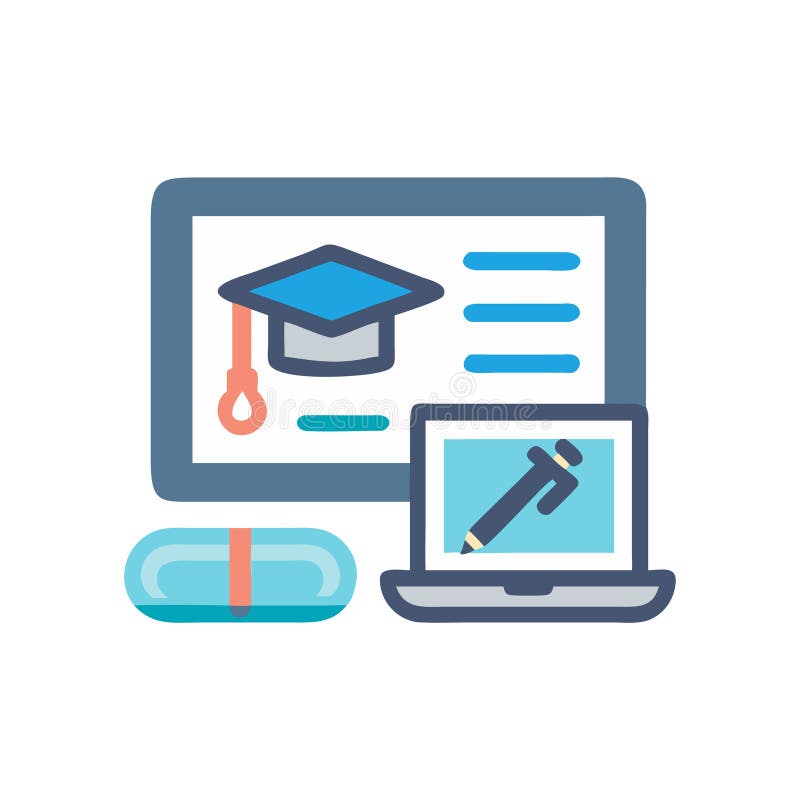 E-Learning Tools Icon stock vector. Illustration of collection - 351935571