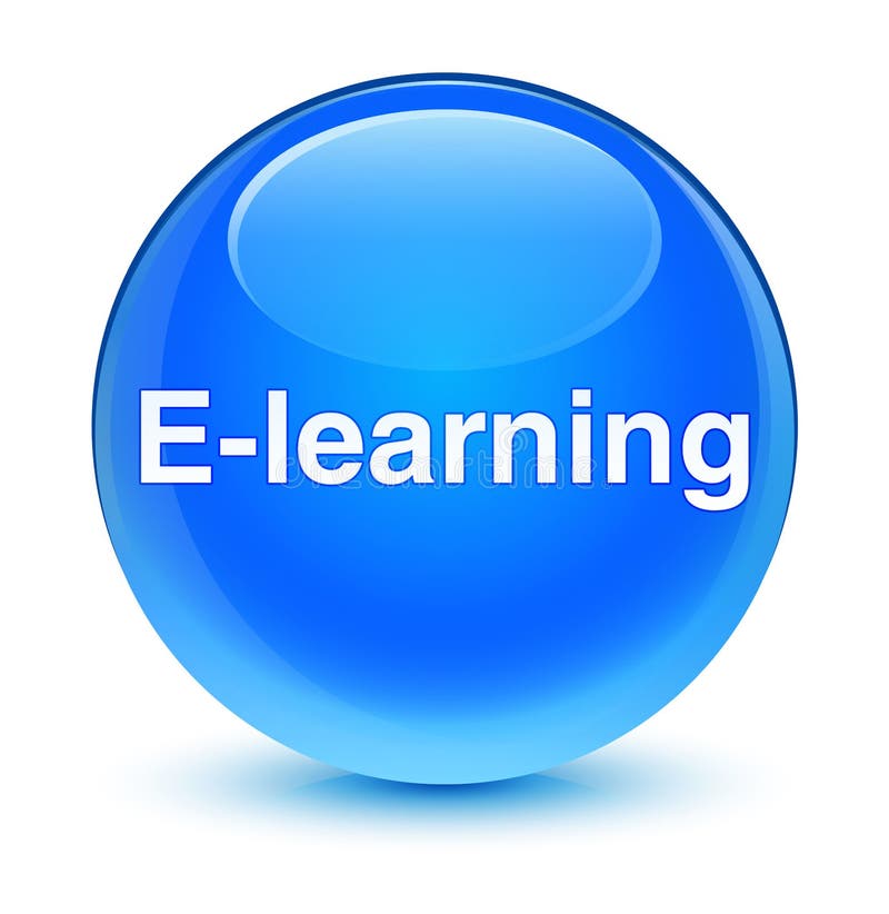 E Learning Blue Round Button Stock Illustrations – 60 E Learning Blue ...