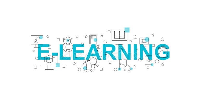 E-learning Vector Banner. Word with Line Icon Stock Vector ... E-learning Vector Banner. Word with Line Icon Stock Vector ...