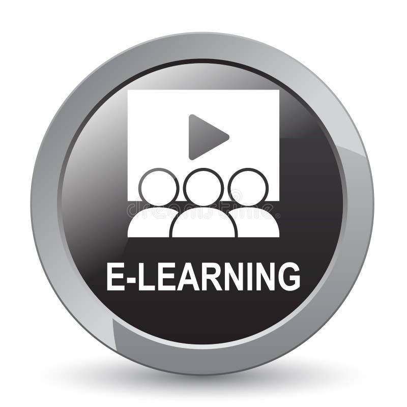 E learning button stock illustration. Illustration of conference - 122580791