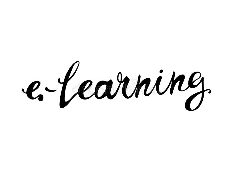 E-learning. Word of Calligraphic Letters Black on White Stock Vector ...