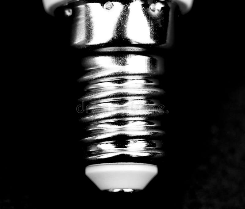 E14 Led Bulb Base on Black Background Stock Photo - Image of plastic ...