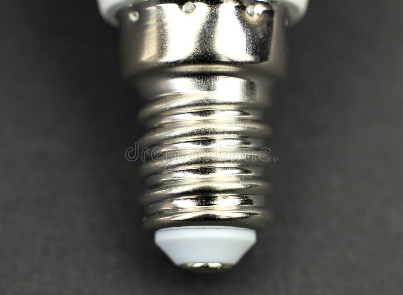 E14 Led Bulb Base on Black Background Stock Photo - Image of idea ...