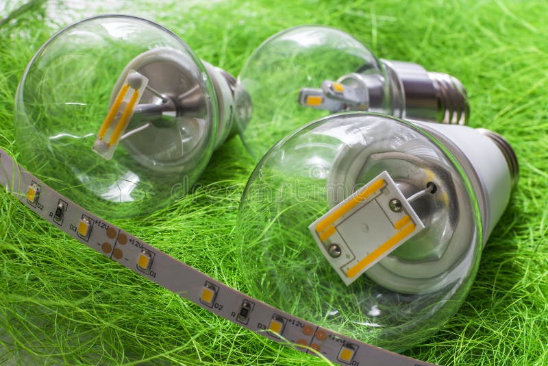 E27 Led Bulb and Strip with Very Various Large Chips Stock Image ...