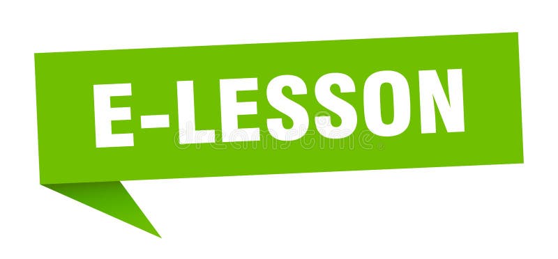 E-lesson Banner. E-lesson Speech Bubble Stock Vector - Illustration of ...
