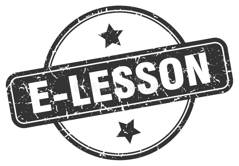 E-lesson Stamp. E-lesson Round Vintage Grunge Label Stock Vector ...