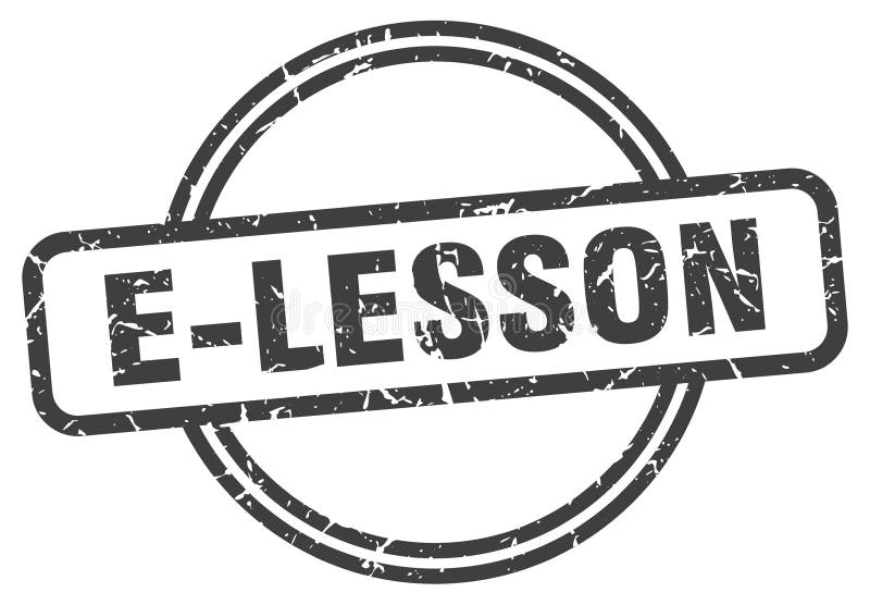 E-lesson Stamp. E-lesson Round Vintage Grunge Label Stock Vector ...