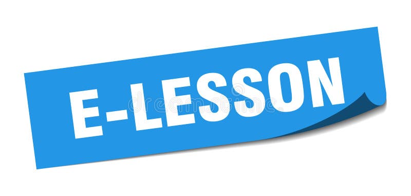 E-lesson Sticker. E-lesson Square Isolated Sign Stock Vector ...