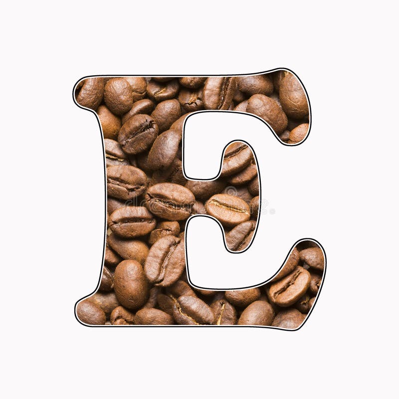 E, Letter of the Alphabet - Coffee Beans Background Stock Photo - Image ...