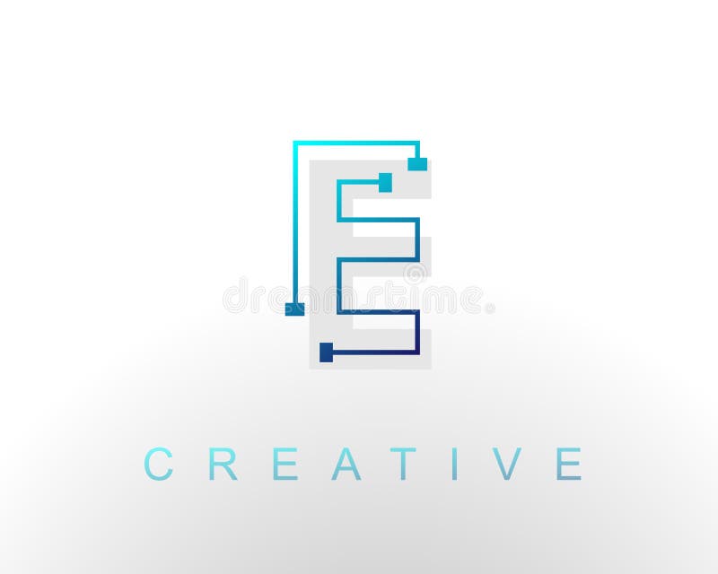 E Letter Connect Dot Network Logo Icon Design Vector Image Stock Vector ...