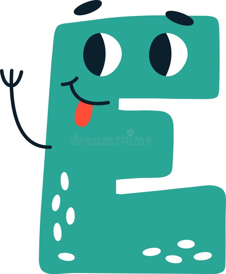 E Letter Funny Children Alphabet Stock Vector - Illustration of school ...