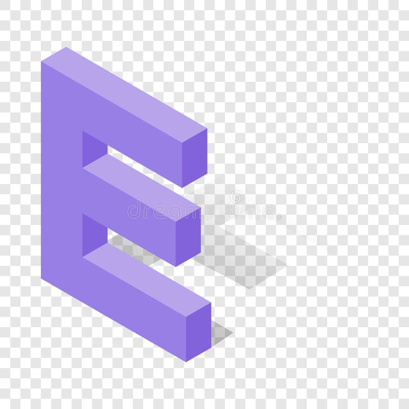 E Letter Isometric 3d Style Shadow Stock Illustrations – 17 E Letter ...
