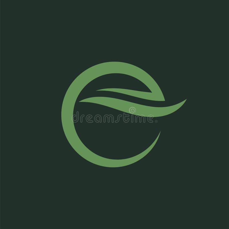 E Letter Leaf and Wave Icon Logo Vector Concept Design Stock Vector ...