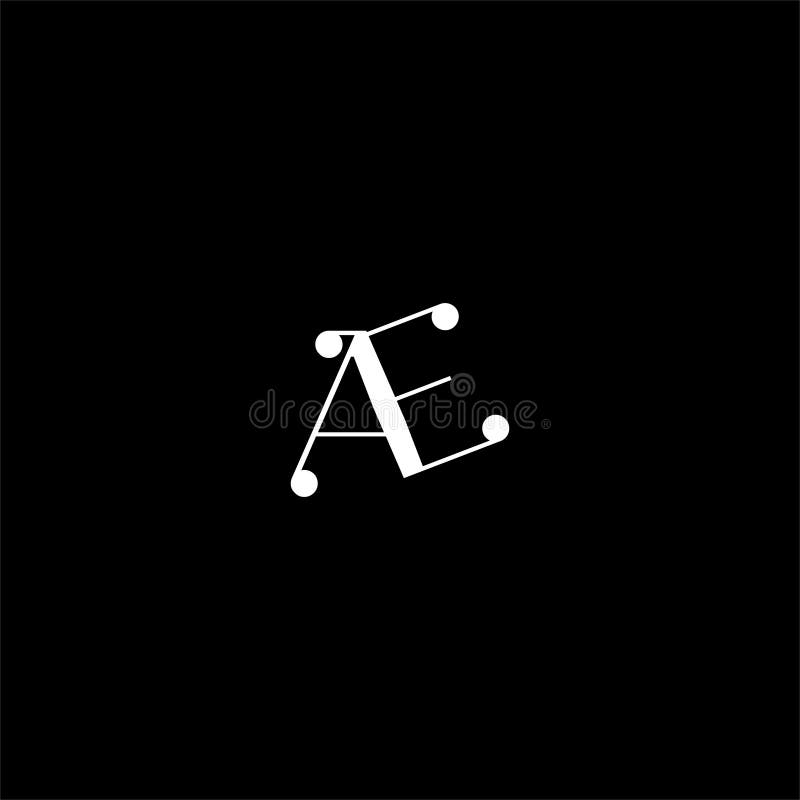 A E Letter Logo Creative Design on Black Color Background.ae Stock ...