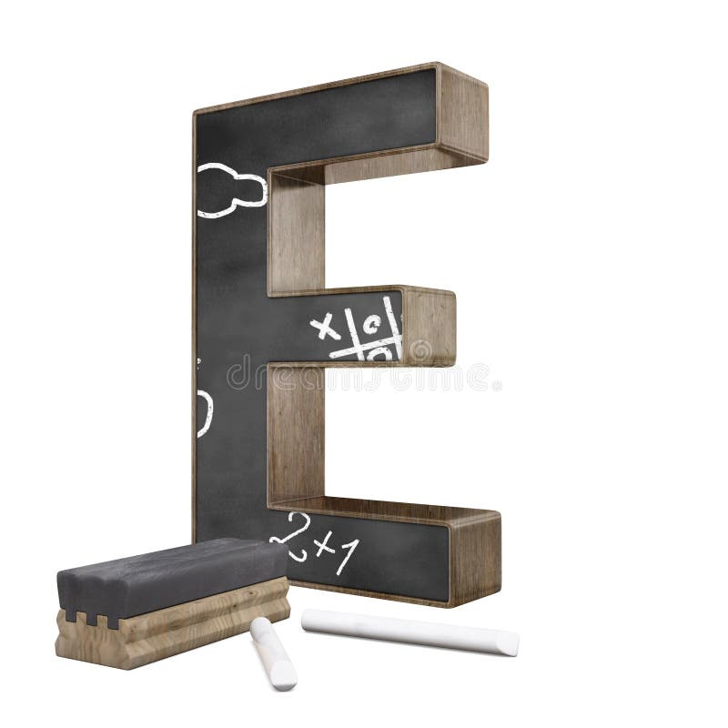 `E` Letter Shaped Chalkboard Stock Illustration - Illustration of ...