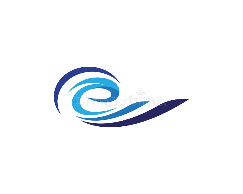 E Letter Water Wave Logo Template Stock Vector - Illustration of ...