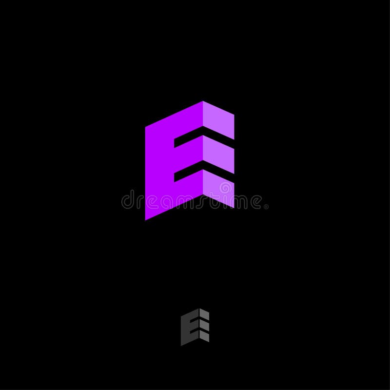 E Letters Geometric Logo. E Cube Monogram. Construction Logo ...