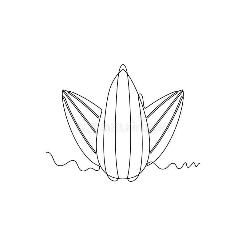 One Line Art Sunflower Seeds Vector Illustration Stock Illustration ...