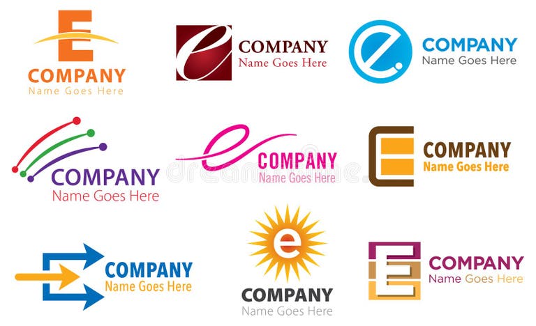 E Logo Set stock vector. Illustration of logos, series - 28440898
