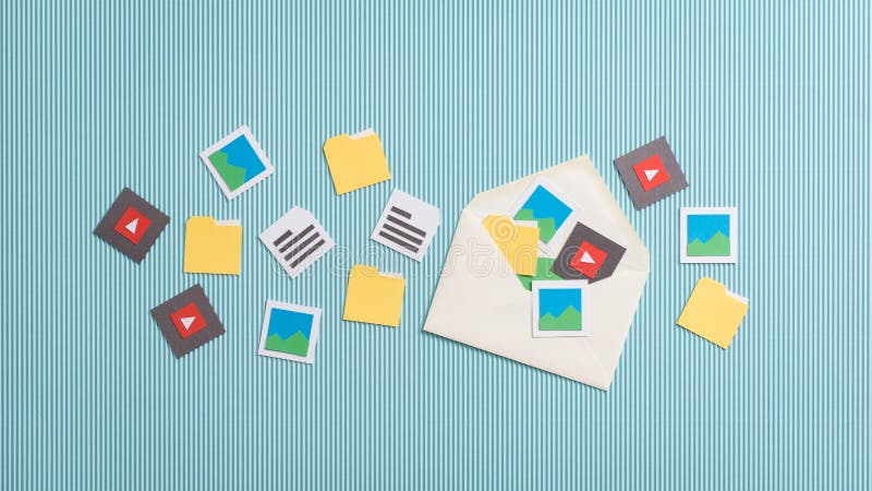 E-mail and attachments stock image. Image of attachments - 98422017