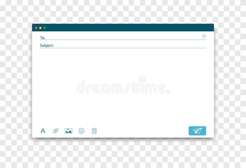 E-mail Blank Template. Internet Email Interface for Mail Message Stock ...