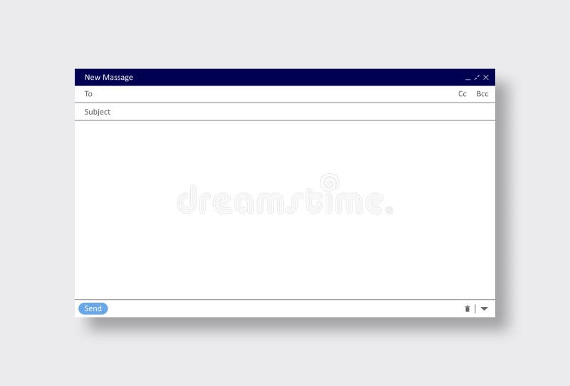 E-mail Blank Template Internet Mail Frame Interface For Mail Message ...