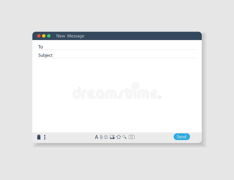 E-mail Blank Template Internet Mail Frame Interface for Mail Message ...