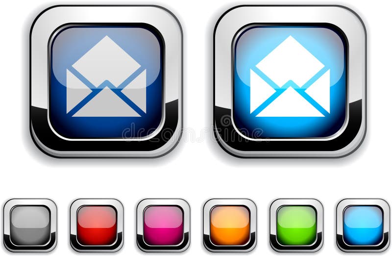 E-mail button. stock vector. Illustration of magenta - 13495019