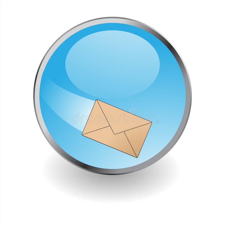 Mail yellow circle icon stock vector. Illustration of grey - 5273834