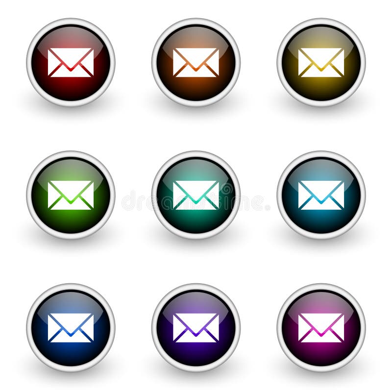 E-mail button set stock illustration. Illustration of internet - 19302744